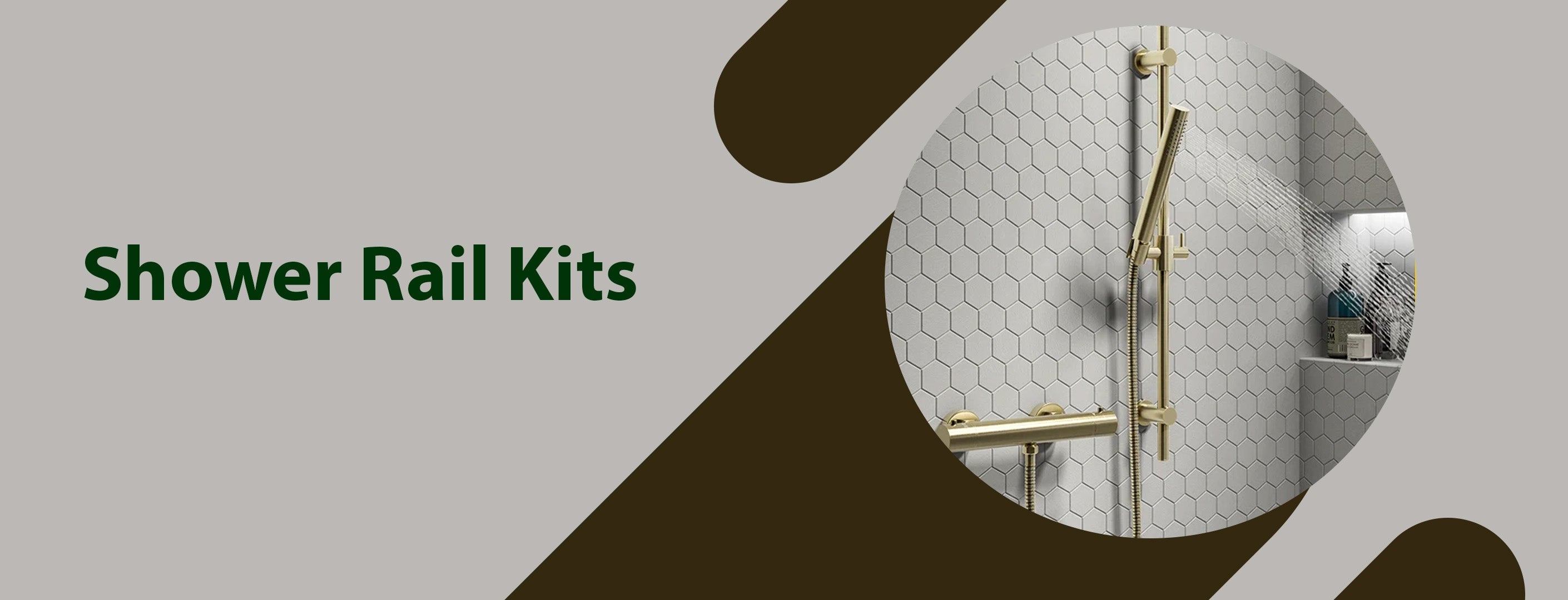 Brushed Brass Shower Riser Rails | Bronze Shower Slider Rail Kits